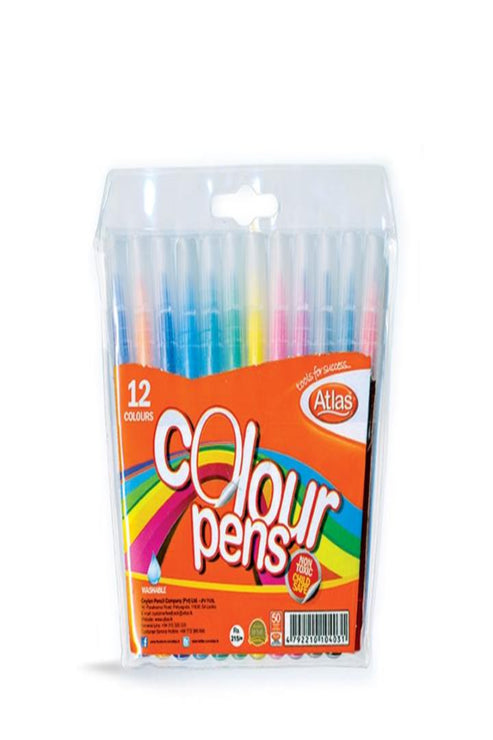 Atlas Colour Pens 12 Colours – Seevali Bookshop (Pvt) Ltd